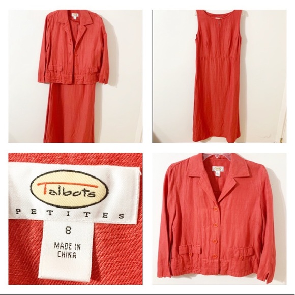 Talbots | Dresses | Talbots Petites Linen Blend Suit Sleeveless Maxi ...